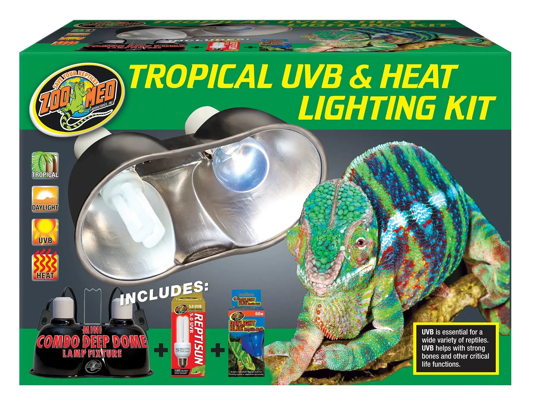 ZM Tropical UVB & Heat Lighting Kit – All Reptiles